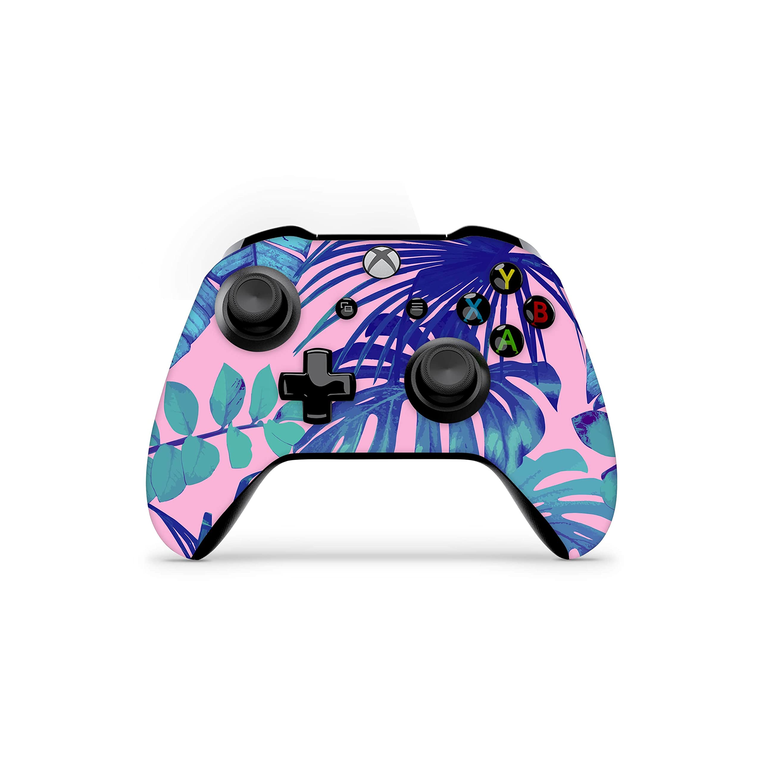 ZOOMHITSKINS Controller Skin Compatible with X1 S and X1 X, Vinyl Sticker Technology, Pastel Purple Tropical Flowers Pink Blue Leaves, Durable, 1 Skin, Made in The USA