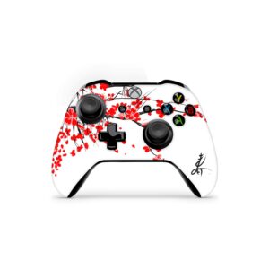 zoomhitskins controller skin compatible with x1 s and x1 x, vinyl sticker technology, sakura red white japan cherry blossom flowers, durable, 1 skin, made in the usa