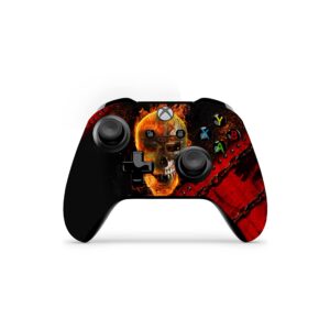 zoomhitskins controller skin compatible with x1 s and x1 x, vinyl sticker technology, skull fire red black orange horror, durable, 1 skin, made in the usa