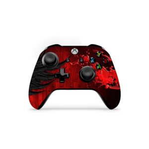 zoomhitskins controller skin compatible with x1 s and x1 x, vinyl sticker technology, red blood black feather crow raven, durable, 1 skin, made in the usa