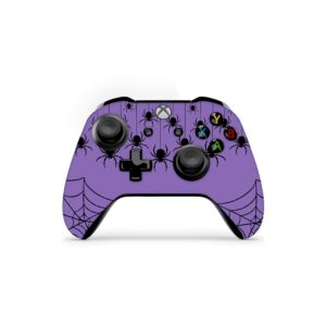 zoomhitskins controller skin compatible with x1 s and x1 x, vinyl sticker technology, black purple spider halloween cute, durable, 1 skin, made in the usa