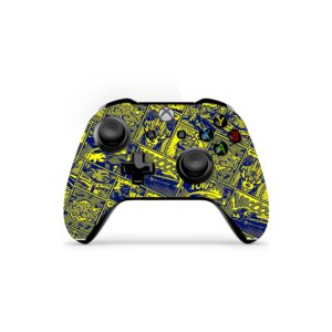 zoomhitskins controller skin compatible with x1 s and x1 x, vinyl sticker technology, comics yellow black white, durable, 1 skin, made in the usa