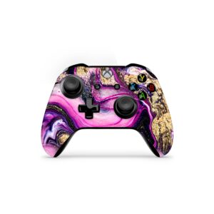 zoomhitskins controller skin compatible with x1 s and x1 x, vinyl sticker technology, fuschia rose gold granit gemstone, durable, 1 skin, made in the usa