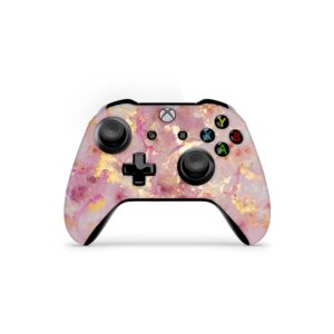 zoomhitskins controller skin compatible with x1 s and x1 x, vinyl sticker technology, rose gold pink marble granit agate gemstone, durable, 1 skin, made in the usa