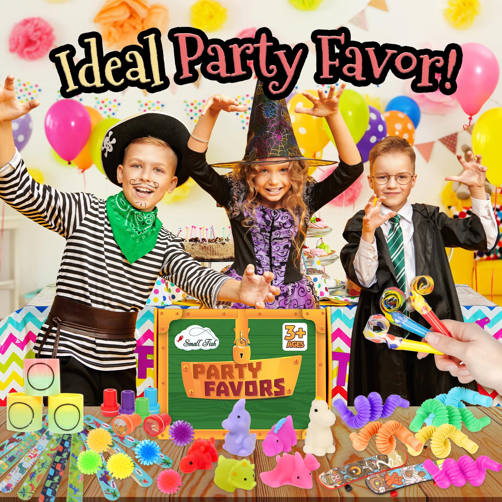 120 Pack Party Favors Toys for Kids: Treasure Box Prizes Birthday Gift Goodie Bags Stuffers Fidget Toy for Toddler Age 3-5 4-8 Carnival Classroom Rewards Toy in Bulk Pinata Filler 8-12 Years Boy Girl