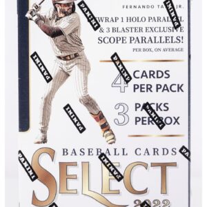 2022 Panini Select MLB Baseball Blaster Box - 4 Packs Per Box - 12 Trading Cards Total Per Box