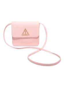 hot topic harry potter pink deathly hallows crossbody bag