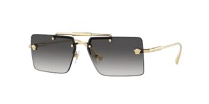 versace ve2245 10028g 60mm gold/grey gradient rectangle sunglasses for women + bundle with designer iwear eyewear kit