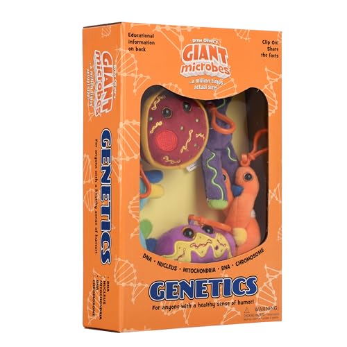 GIANTmicrobes Genetics Themed Gift Box, Genetics Gifts, DNA Gifts, Genetic Counselor Gifts, Genealogy Gifts, Gifts for Genealogists, DNA Plush Keychain, Ancestry Gift, Funny Science Teacher Gifts