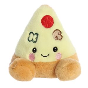 aurora® adorable palm pals™ peppa pizza slice™ stuffed animal - pocket-sized play - collectable fun - brown 5 inches