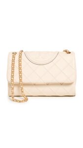 tory burch women's fleming soft convertible shoulder bag, new cream, off white, one size