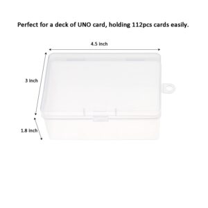 4Pcs Plastic UNO Card Case Box Holder Designed for 112Pcs Classic Mattel UNO Card Game, High Capacity Playing Card Case Box Storage (NO Cards)