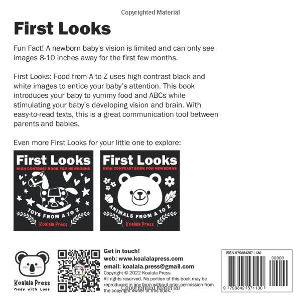 First Looks: Food From A To Z: High Contrast Book For Newborns (First Looks: High Contrast Book For Newborns)