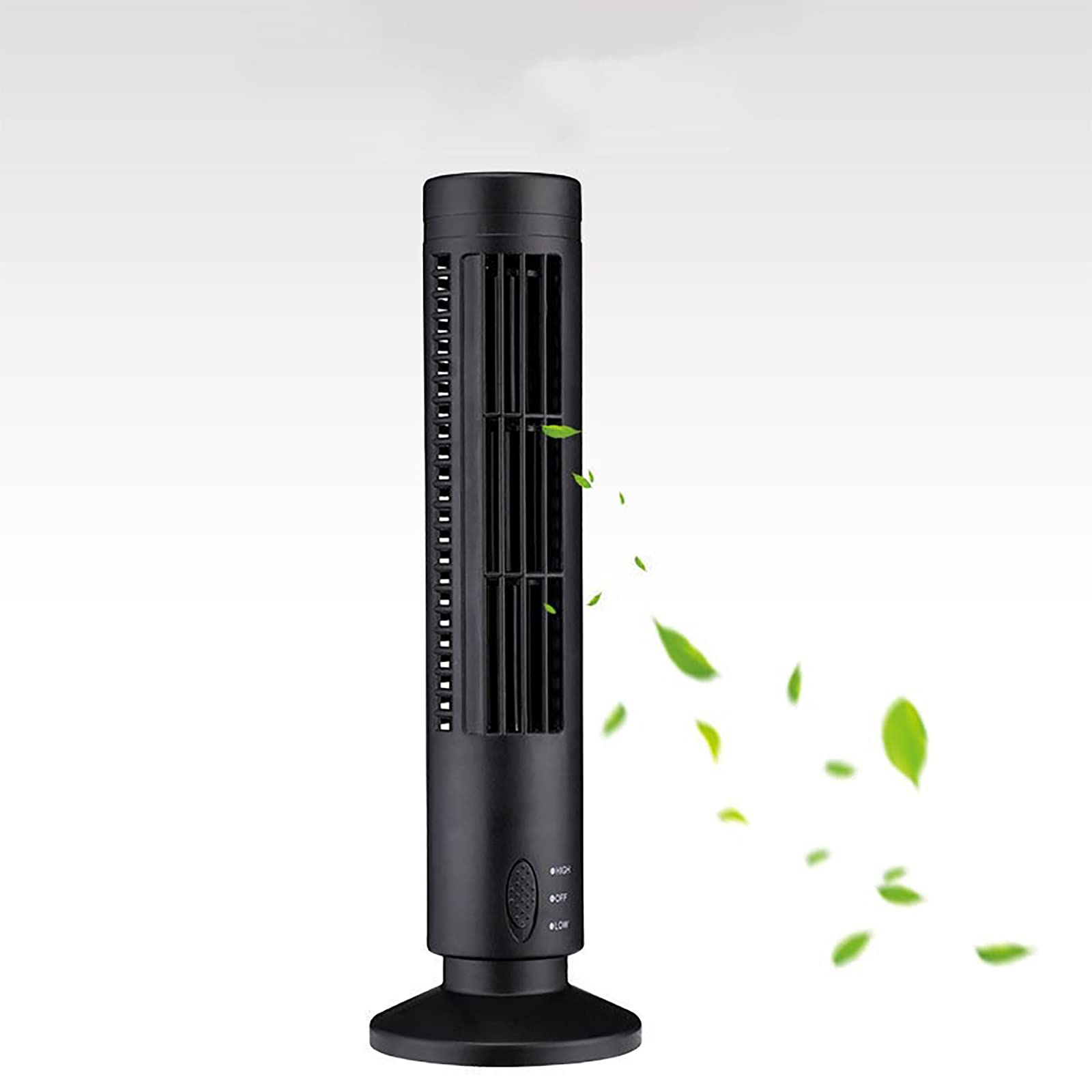 NBPX Portable Tower Fan, Portable Floor Bladeless Fan, USB Rechargeable Ultra-Quiet Personal Desktop Air Cooler Fan, Bladeless Fan Mini Vertical Air Conditioner, for Bedroom Home Office, Black