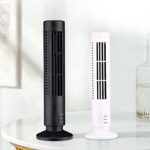 nbpx portable tower fan, portable floor bladeless fan, usb rechargeable ultra-quiet personal desktop air cooler fan, bladeless fan mini vertical air conditioner, for bedroom home office, black