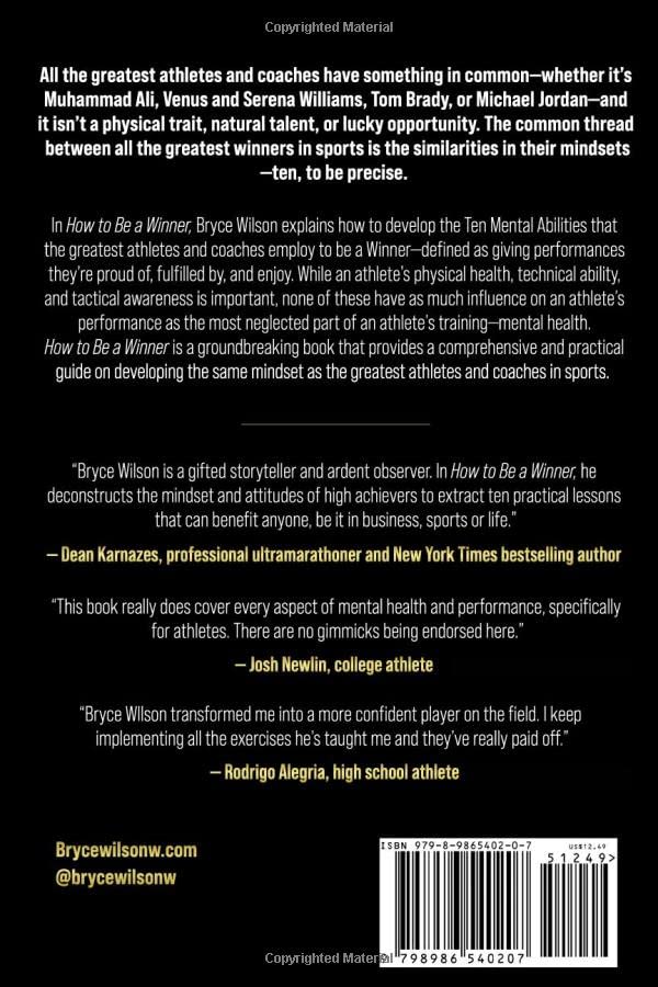 How to Be a Winner: An Athlete’s Mental Health and Performance Guide From the Greatest Winners in Sports