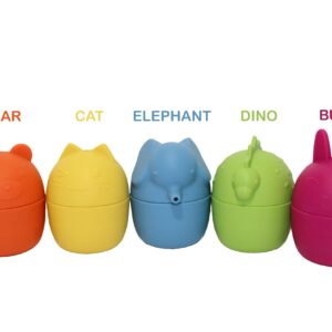 Silicone Bath Toys 5 Assorted Animals Yellow, Blue, Orange, Green, Magenta Appx. Size 2.83'' x 2.27''