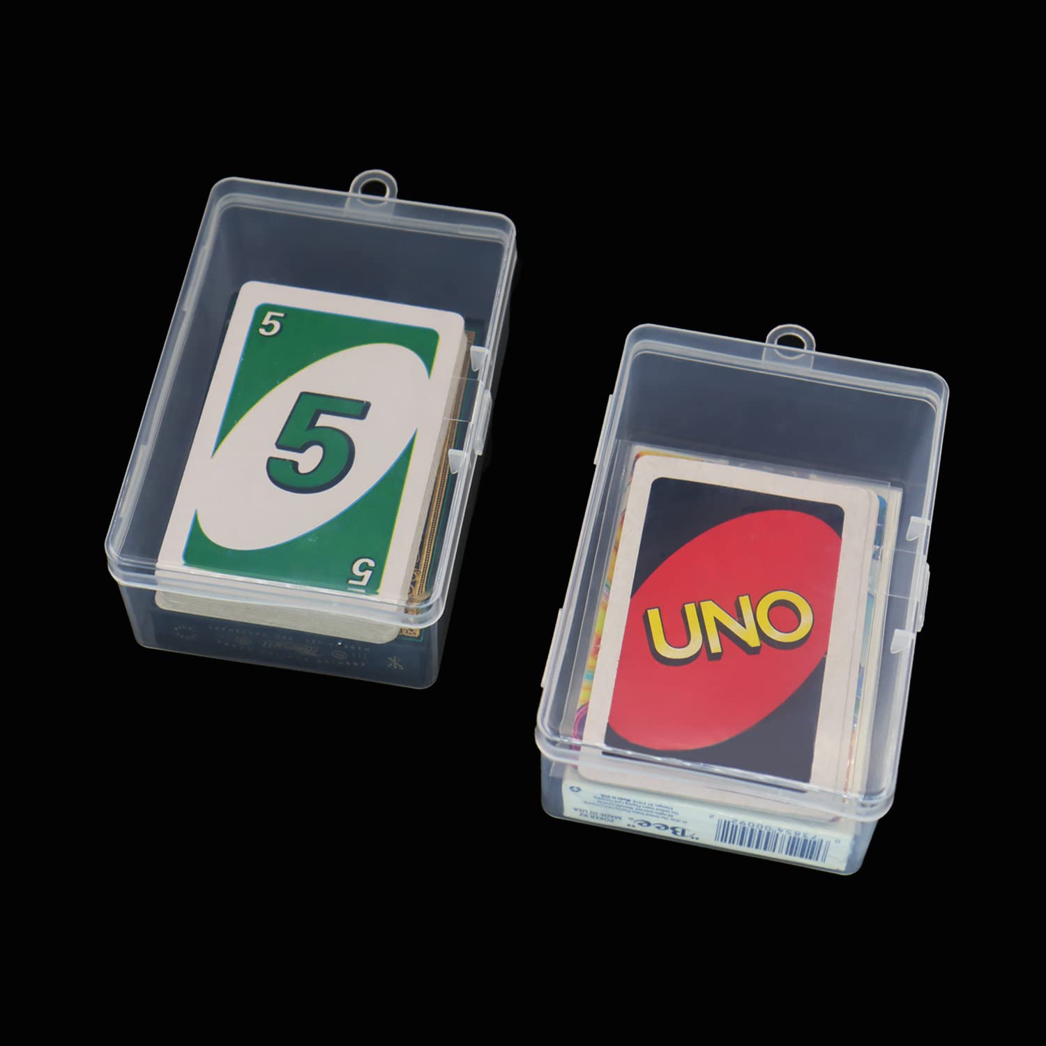 4Pcs Plastic UNO Card Case Box Holder Designed for 112Pcs Classic Mattel UNO Card Game, High Capacity Playing Card Case Box Storage (NO Cards)