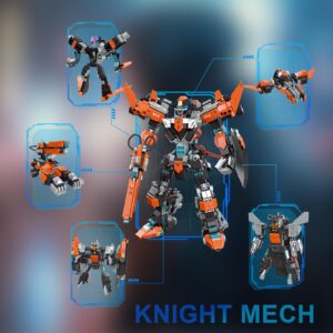 QwlJYfv Mech Robot Transforming Building Set for Adults,Hero Knight Model Building Kit,Creative STEM Robots Toy Gift for Kids Boys Ages 8-14 (996PCS)