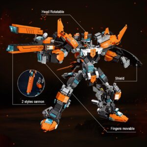 QwlJYfv Mech Robot Transforming Building Set for Adults,Hero Knight Model Building Kit,Creative STEM Robots Toy Gift for Kids Boys Ages 8-14 (996PCS)