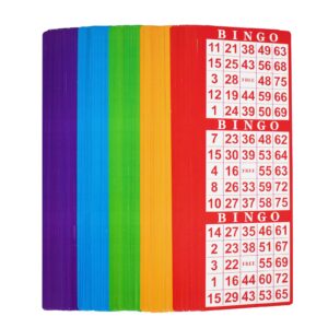 Yuanhe Bingo Paper Game Cards - 3 Cards - 100 Sheets in Mixed Colors