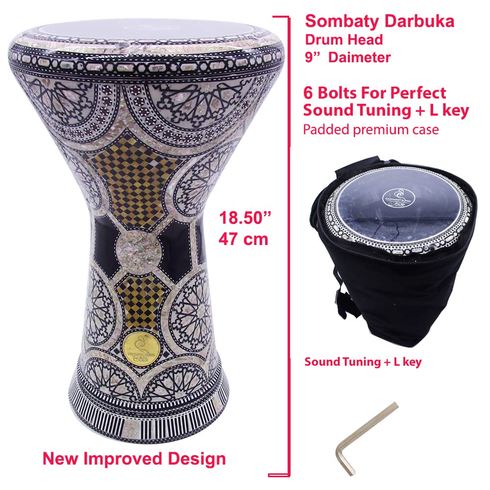 Zaza Percussion Drum Head For Sombaty Size Egyptian Darbuka Doumbek (9''/0.5'' - Transparent)