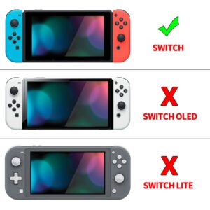 PlayVital AlterGrips Ergonomic Grips Cover for Nintendo Switch, [2 Design] Interchangeable Comfort Dockable Protective Case with Screen Protector & Thumb Grip Buttons Caps - Matcha Green