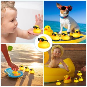 150 Pcs Yellow Mini Rubber Ducks in Bulk with 150 Pcs Sunglasses Christmas Duck Gifts Mini Bath Ducks Small Duck Float Pool Ducks Bulk Toys for Baby Shower Birthday Party Christmas Stocking Stuffers