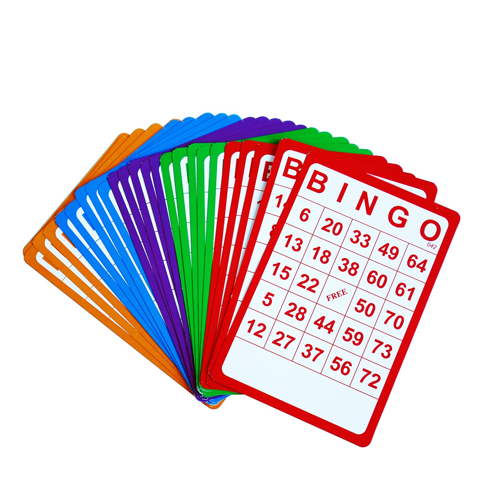 Yuanhe 100 Bingo Cards Resuable Bingo Paper Game Cardstock Bulk, 5 Colors