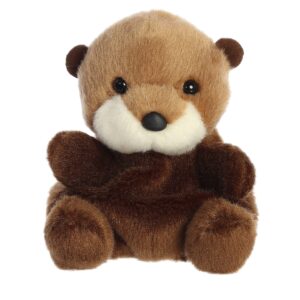 aurora® adorable palm pals™ selena sea otter™ stuffed animal - pocket-sized play - collectable fun - brown 5 inches