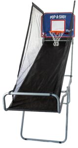 pop-a-shot - pop-up game | arcade basketball inside, out, and on the go | infrared sensor scoring | 3 balls | foldable, portable, and tote bag included