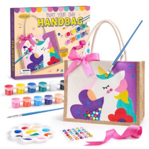 drama planet painting kit, paint your own handbag, arts and crafts for girls, art activities & diy personalized handbag, great gifts for girls ages 6 and up