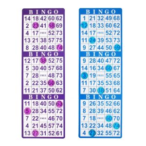 Yuanhe Bingo Paper Game Cards - 3 Cards - 100 Sheets in Mixed Colors