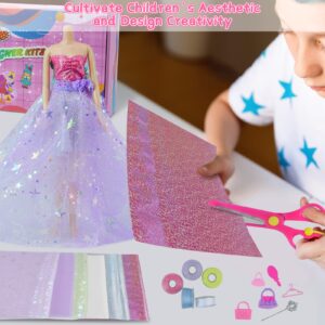 Mefine Fashion Designer Kits for Girls - DIY Doll Clothes Sewing Kit for Kids with Fashion Design Sketchbook Creativity DIY Arts & Crafts Kit Learning Toys Teen Girls Kids Birthday Gift Ages 8-10