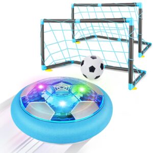 kroyedfuw hover soccer ball set with 2 goals, rechargeable indoor air floating soccer ball with led light and foam bumper, perfect birthday xmas gifts for age 3 4 5 6 7 8-12 year old kids boys girls