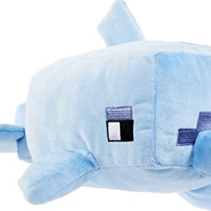 Mattel Minecraft Basic Plush Dolphin Soft Doll, Video Game-Inspired Collectible Toy for Kids & Fans Ages 3 Years Old & Up