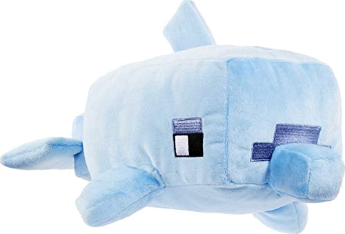 Mattel Minecraft Basic Plush Dolphin Soft Doll, Video Game-Inspired Collectible Toy for Kids & Fans Ages 3 Years Old & Up