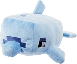 mattel minecraft basic plush dolphin soft doll, video game-inspired collectible toy for kids & fans ages 3 years old & up