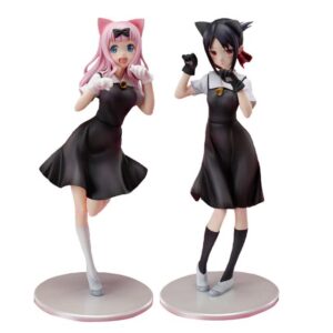 lunk 2 piece shinomiya kaguya & fujiwara chika characters model pvc statue ornament gift