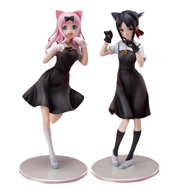 LUNK 2 Piece Shinomiya Kaguya & Fujiwara Chika Characters Model PVC Statue Ornament Gift