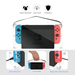 Cosmos Transparent Dust Cover Clear Dust Guard Protective Display Box Compatible with Nintendo Switch Dock, Anti-Scratch Waterproof Protector Cover Dock Case for Switch Dock & Console, Acrylic