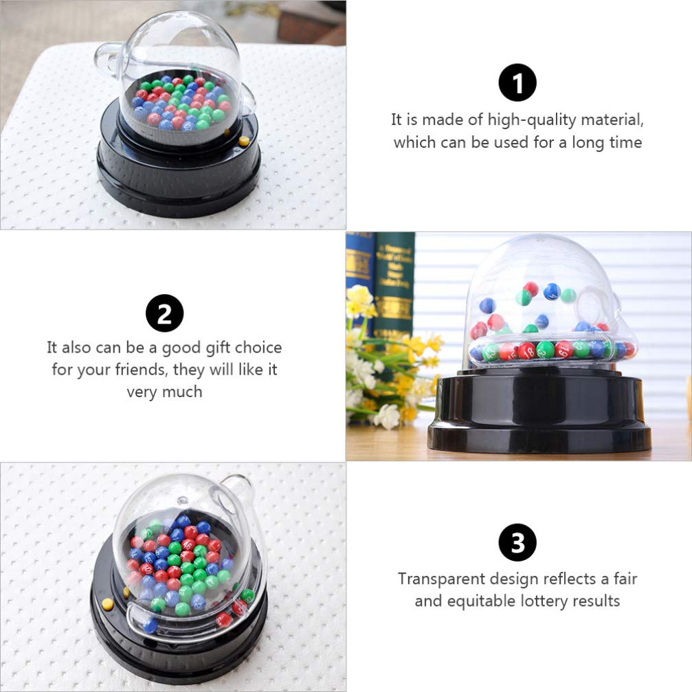 Bingo Lotto Game Electric Lotto Ball Machine Mini Machine Portable Bingo Machine Toy Jackpot Machine with Fortunate Number Picker for Family Table Games