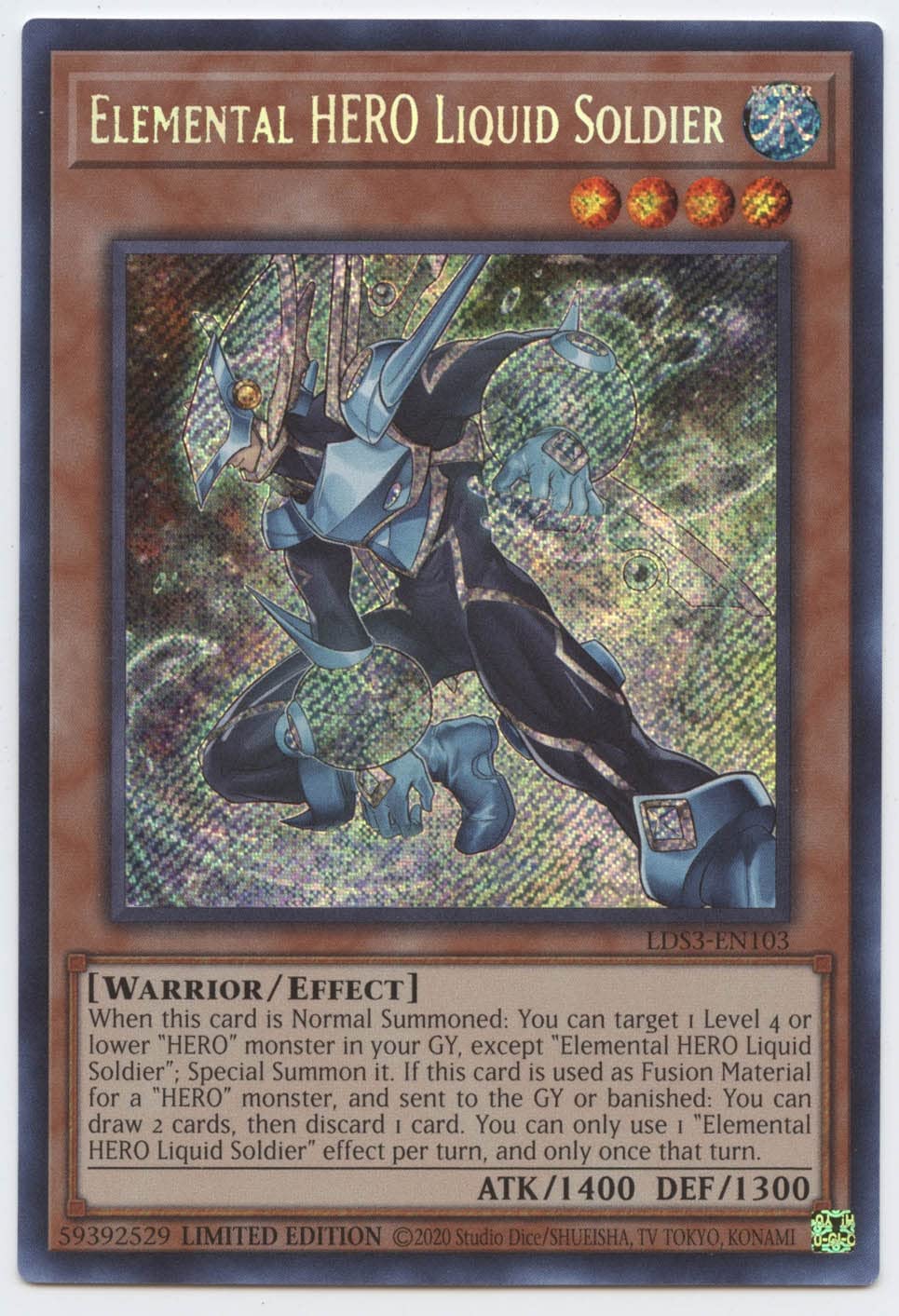 YU-GI-OH! Elemental Hero Liquid Soldier - LDS3-EN103 - Secret Rare - 1st Edition