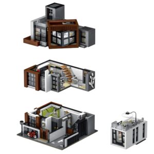 General Jim's Modern Cubist Villa Modular City Building Blocks MOC Bricks Set | Compatible with Lego City Sets and Other Major Brands