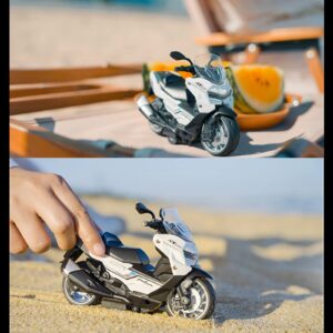 Diecast Motorcycle Model - Toy Motorcycle with Sound and Light for Kids Age 3 Year. Motorcycle Toys for Kids, Adults, and Boys (White)