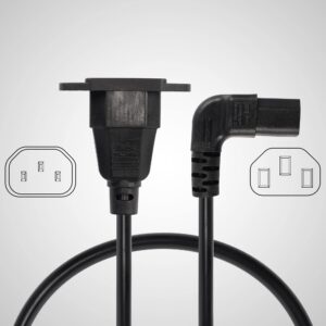 CERRXIAN 0.3m Down Angle C13 to C14 Panel Mount Power Cable, 90 Degree IEC 320 C13 Female to C14 Male PDU Power Supply Extension Cord for Monitors,Computers,Etc(Dc13m-c14)