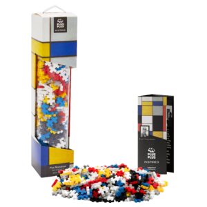 plus plus - inspired - mondrian, composition a - 350 pieces - open-ended, art construction building toy, interlocking mini puzzle blocks