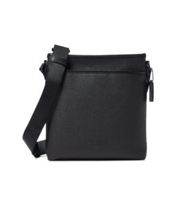 coach mens gotham slim crossbody in pebble leather, black