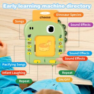 Toddler Toys for 2 3 4 5 Year Old Boys and Girls, Autism Sensory Toys for Autistic Children, Preschool Educational Toys with Music and Sound Effect, 224 Sight Words Dinosaur Talking Flash Cards