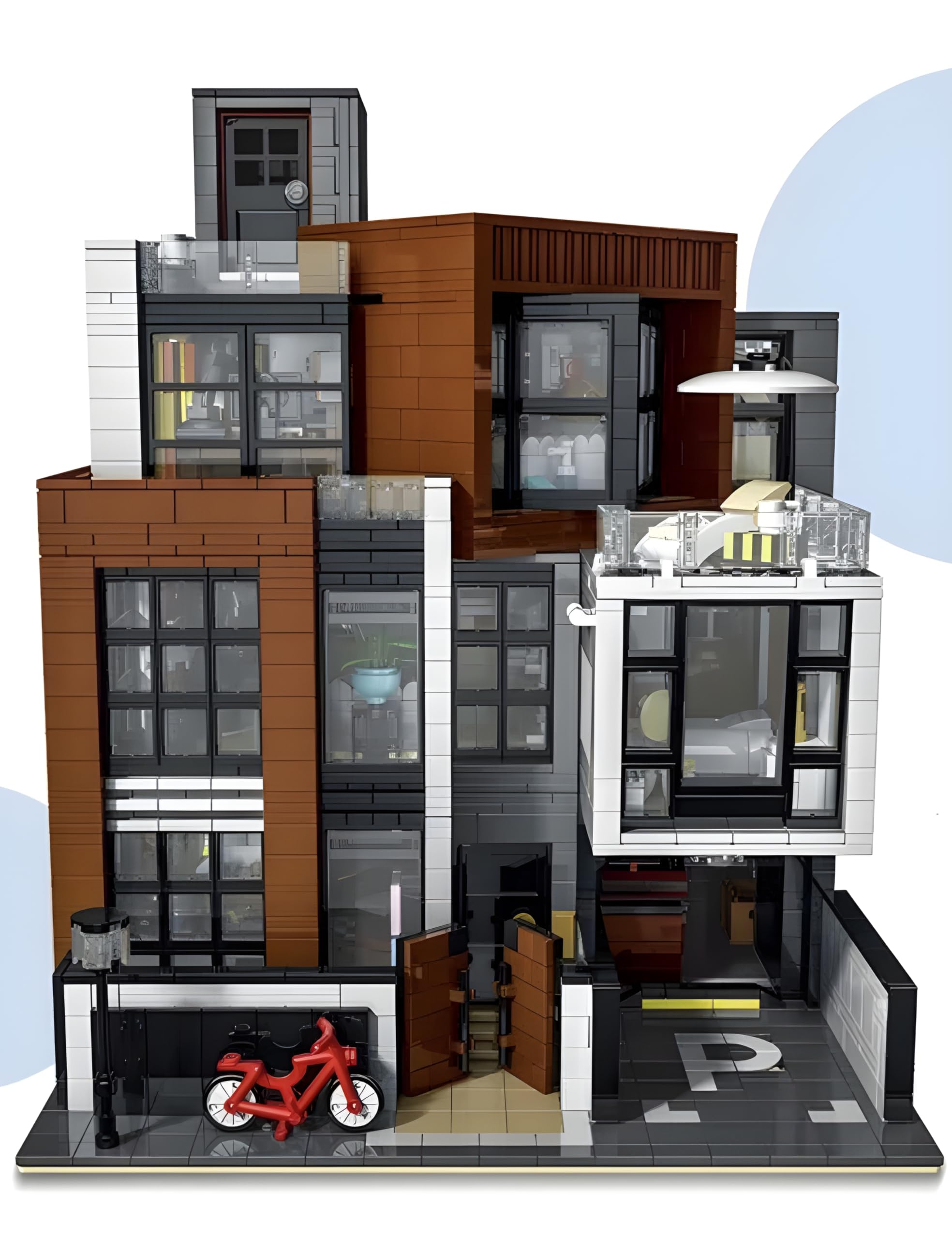 General Jim's Modern Cubist Villa Modular City Building Blocks MOC Bricks Set | Compatible with Lego City Sets and Other Major Brands